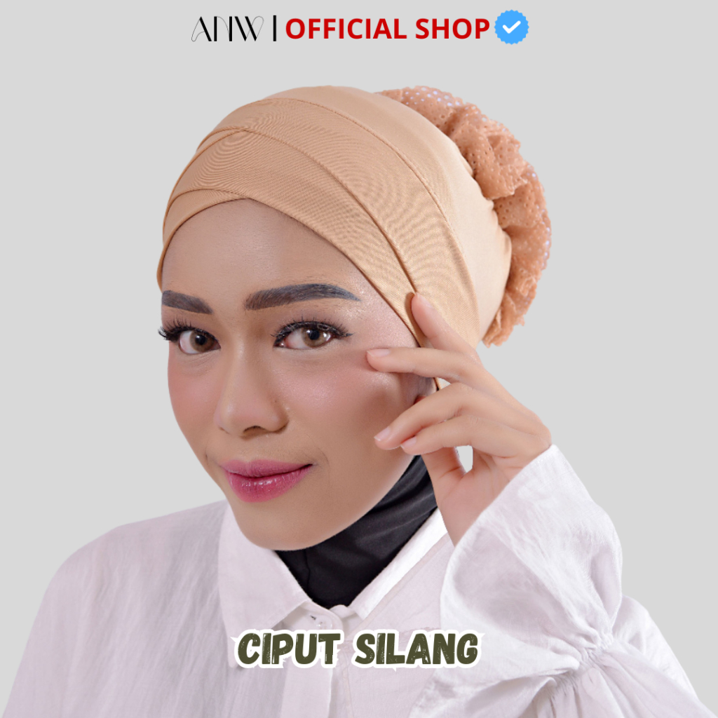 Jual 𝐀𝐍𝐖 - Ciput Silang Turki Daleman Kerudung Inner Cepol Premium - Brukat Sanggul Besar ...