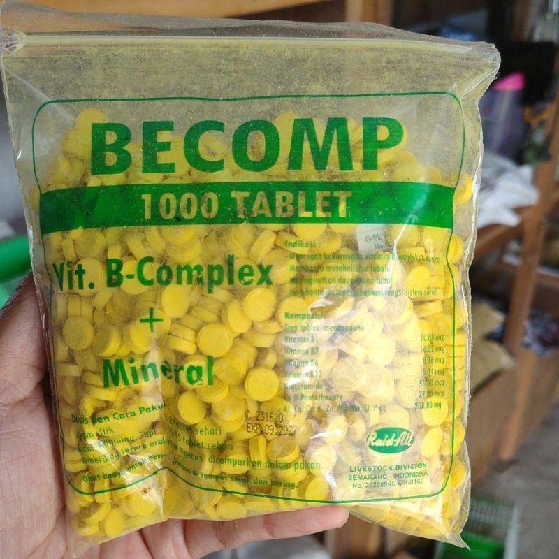 Jual BECOMP 1000 TABLET B-Kompleks UNTUK HEWAN TERNAK | Shopee Indonesia