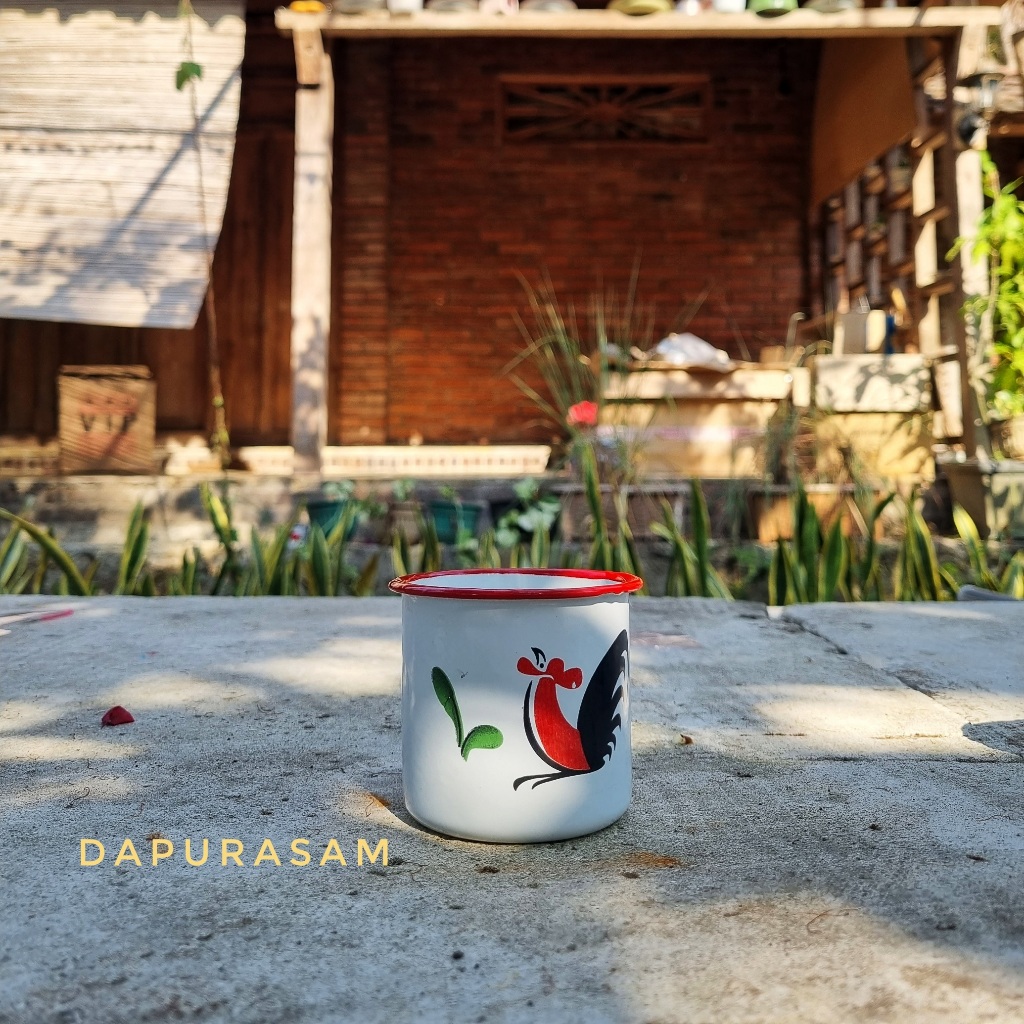 Jual Gelas Enamel 7cm Jadul Vintage Mug Polos - Lurik - Bunga seng ...