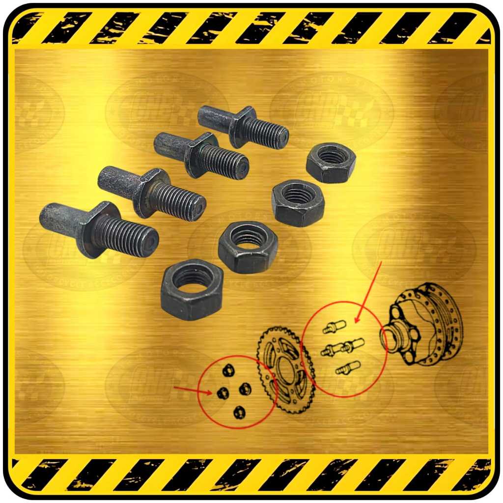 Jual Paket isi 4 Baut Gear Ger Gir Roda Belakang Honda CB 100 GL100 GL ...
