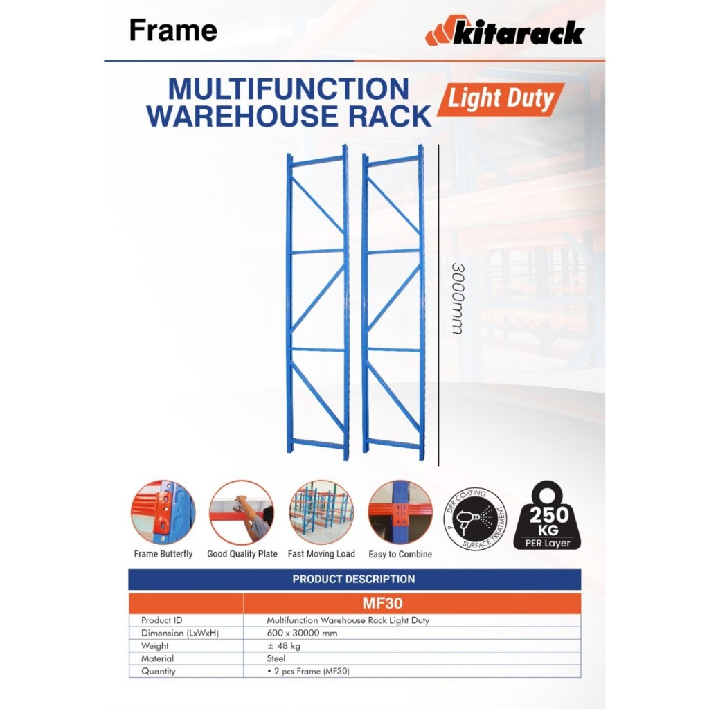 Jual KITARACK MS Series LIGHT DUTY - MF30/ TINGGI 3 METER | Shopee ...