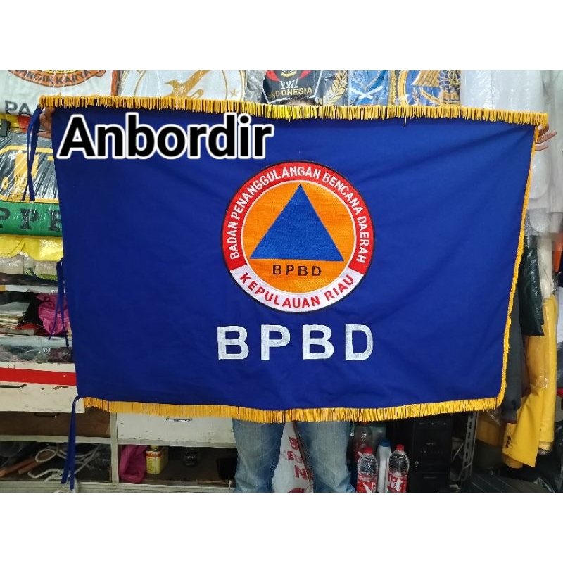 Jual bendera pataka Bordir custom logo BPBD | Shopee Indonesia