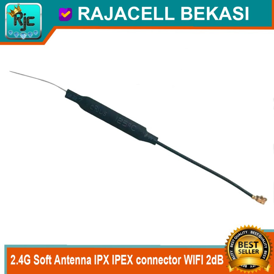 Jual 2.4G Soft Antenna IPX IPEX connector WIFI ESP8266 2dB Gain Copper ...