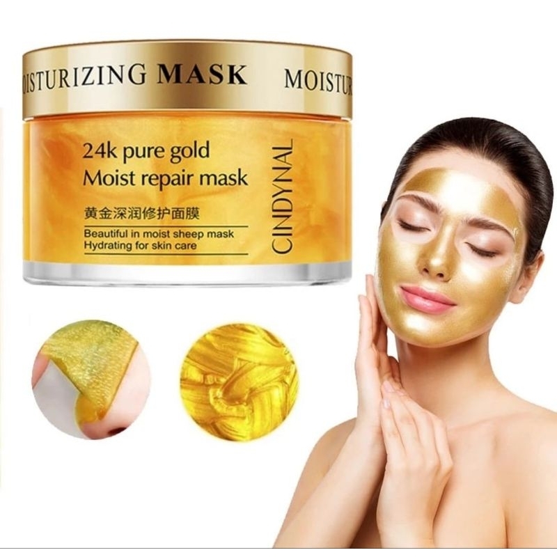 Jual CINDYNAL 24K GOLD REPAIR MASK MASKER GOLD WHITENING | Shopee Indonesia