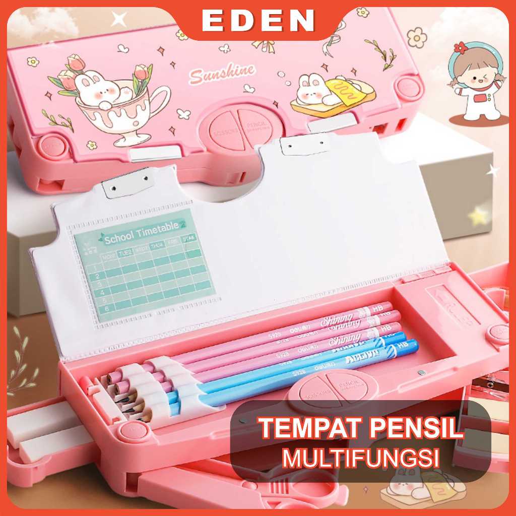 Jual Kotak Pensil Multifungsi Lengkap Gunting Isolasi Penghapus ...