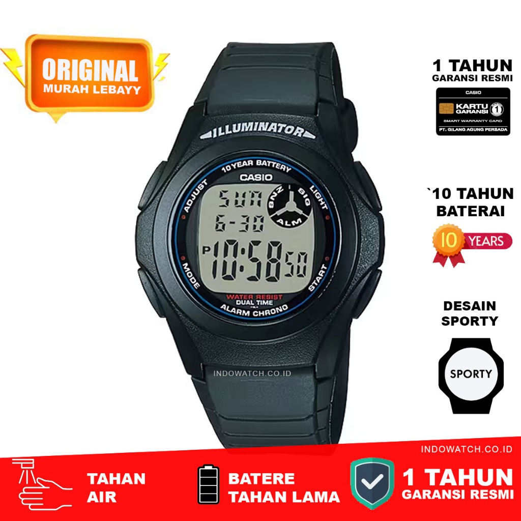 Jual Casio F-200W-1A f200 f 200 jam tangan original garansi resmi | Shopee Indonesia