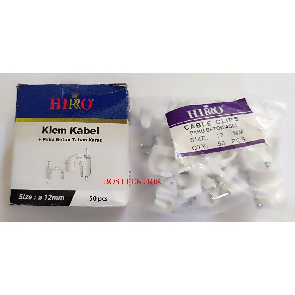 Jual Klem Kabel 12mm Hiro Perkotak isi 50 pcs | Shopee Indonesia