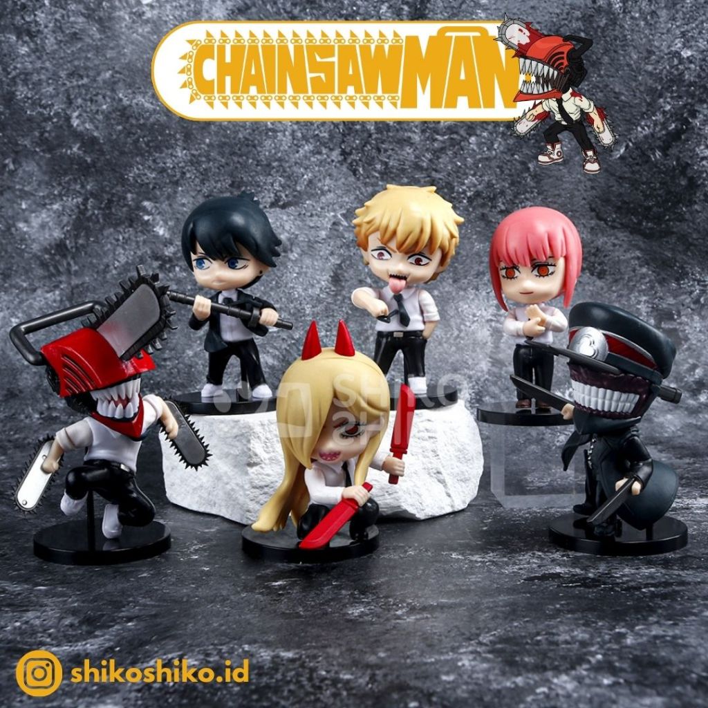Jual FGCcsm Figure Chibi Chainsaw Man Denji Pochita Makima Anime ...