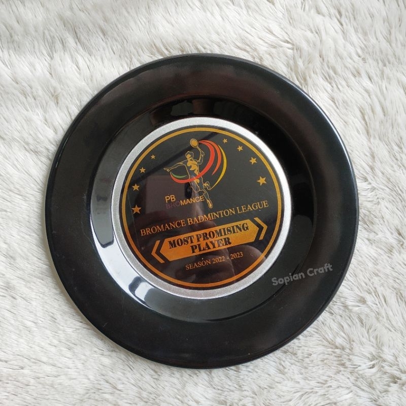 Jual Plakat Piala Piring Plate Hitam Badminton Elegan | Shopee Indonesia