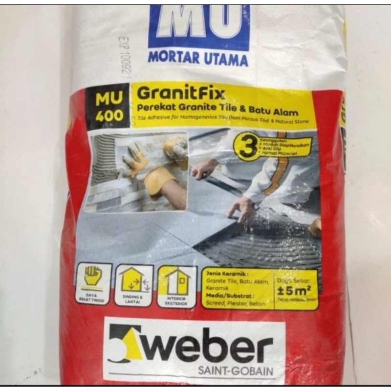 Jual Mortar Utama MU 400 MU400 Perekat Granit Semen Instan | Shopee ...