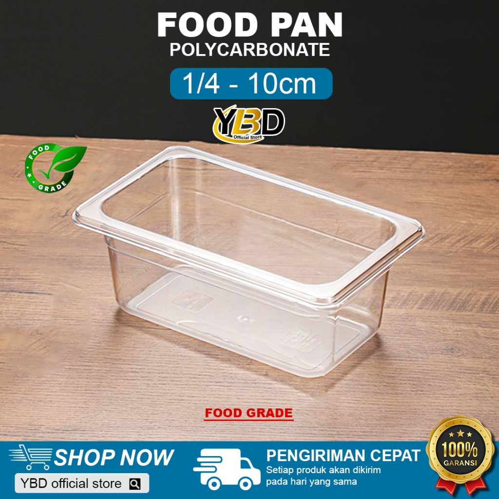 Jual Food Pan Polycarbonate 1/4 x 10 cm (26,5 x 16,5 x 10cm) / Food pan ...