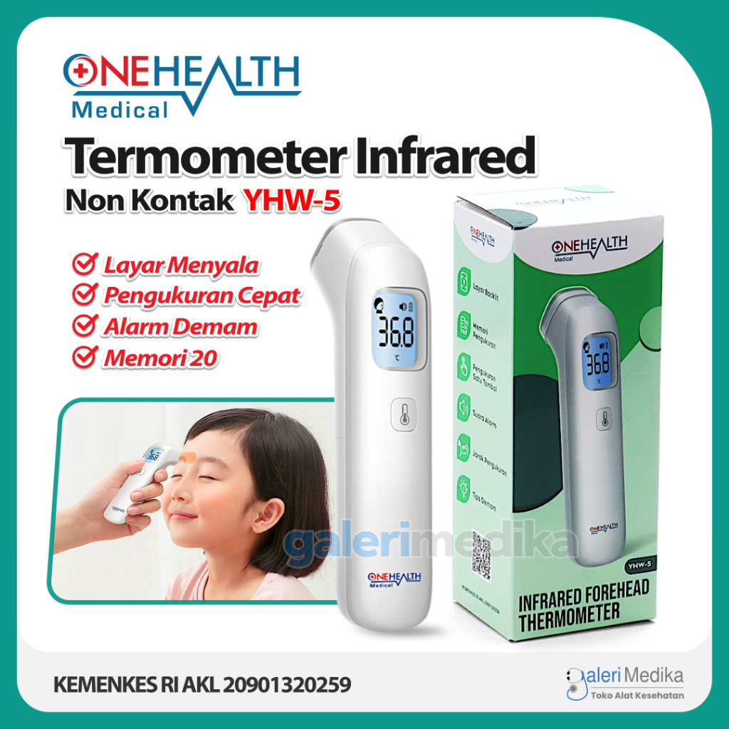Jual Termometer Infrared OneHealth YHW-5 Non Kontak / Termometer ...