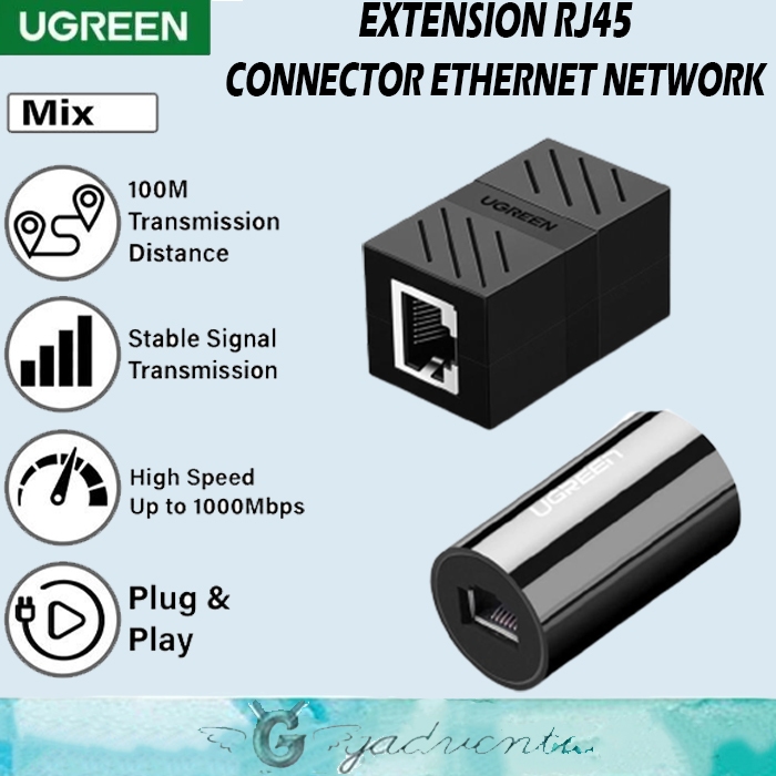 Jual UGREEN Adaptor Konektor Sambungan Extension Untuk Kabel Lan ...