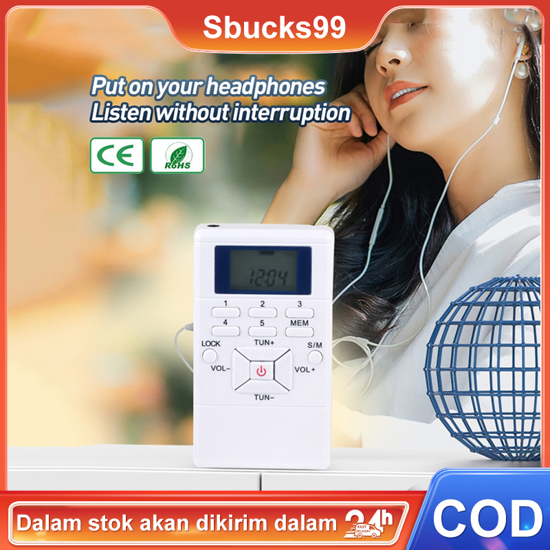 Jual Radio Mini Portable Radio FM/AM Dual Band Radio Lithium Battery ...