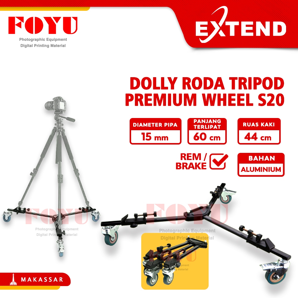 Jual Dolly Roda Tripod Premium Wheel Extend S20 | Shopee Indonesia