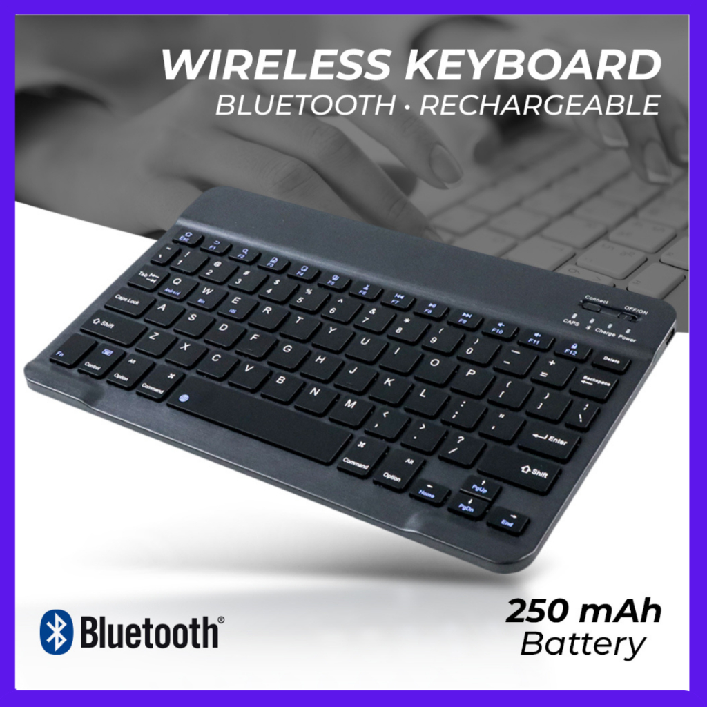 Jual Keyboard Bluetooth Rechargeable 10 Inch Kimsnot Wireless Bluetooth ...