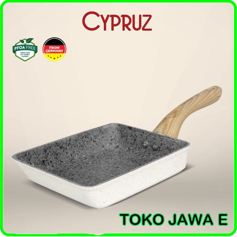 Jual PAN TAMAGOYAKI CYPRUZ WHITE GRANITE Tamagoyaki Pan / Wajan Telur Tebal Anti Lengket ...