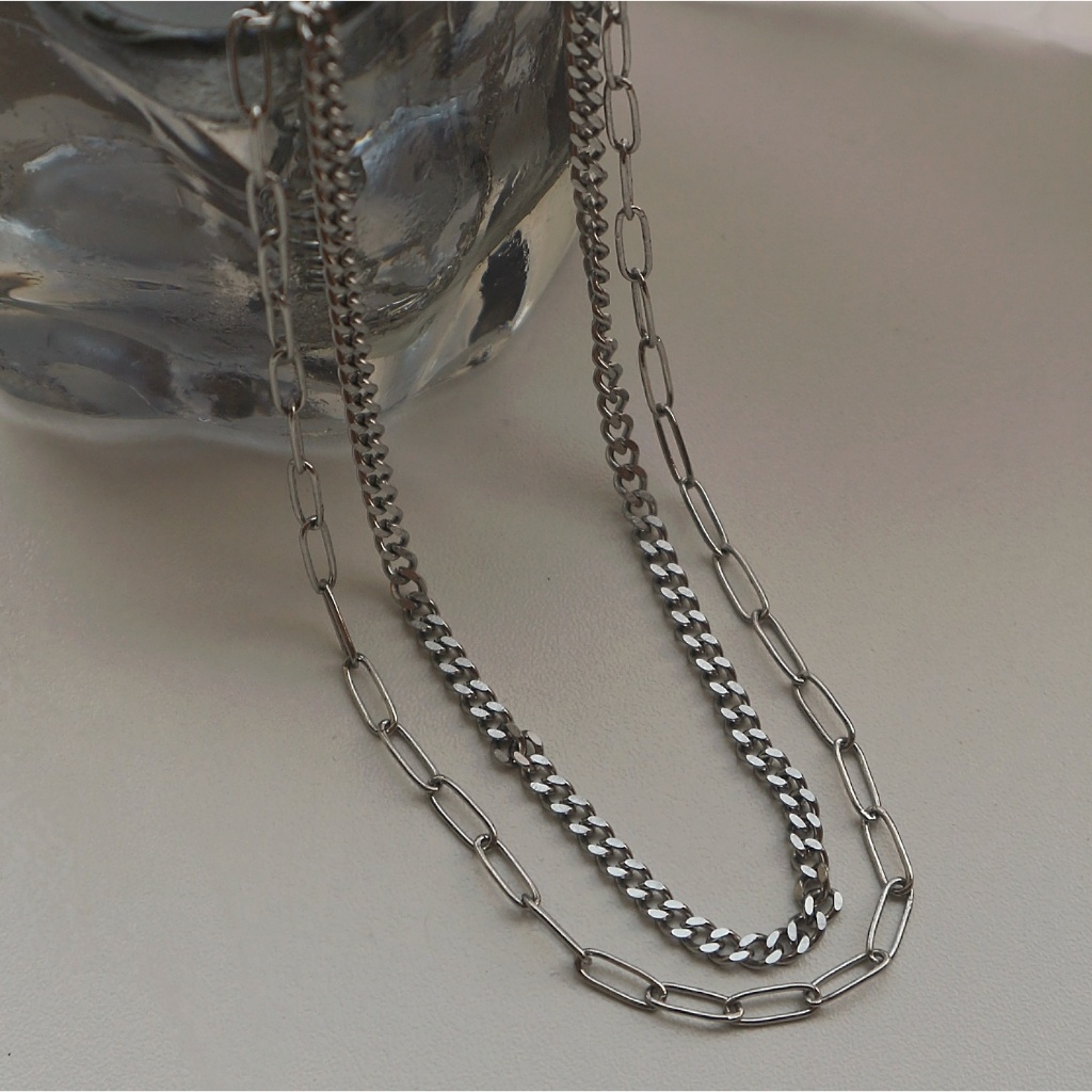 Jual Harlow Double Layer Silver Chain | Kalung Rantai Layer | Shopee ...