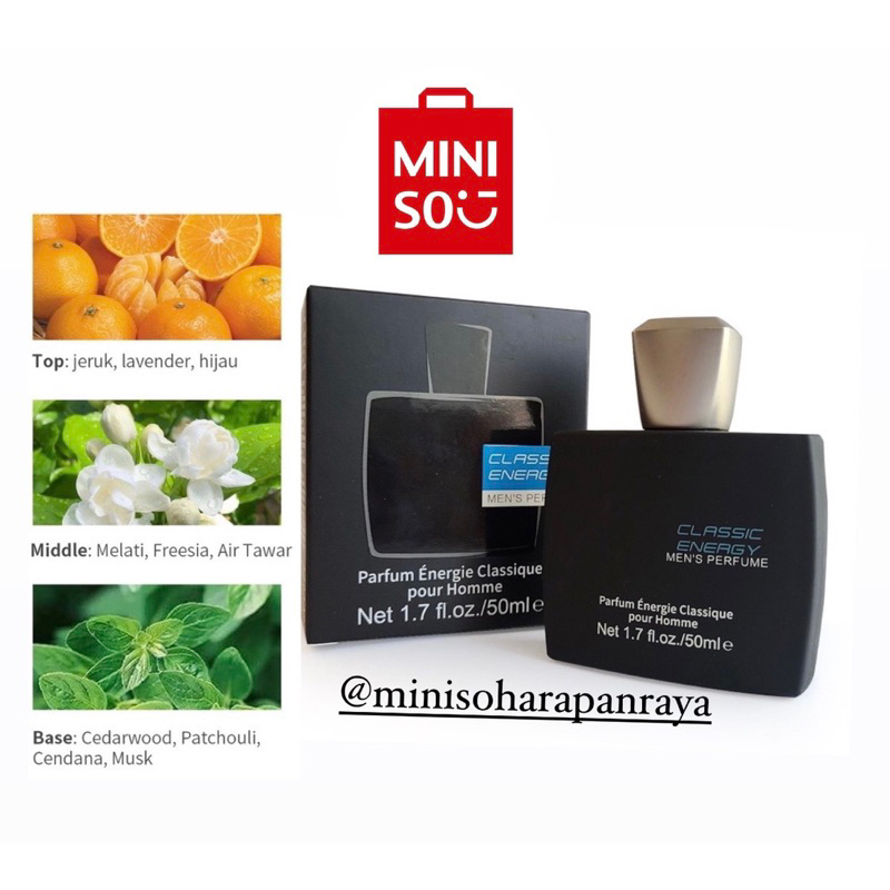 Jual MINISO parfum cowok classic energy EDT 50ml | Shopee Indonesia