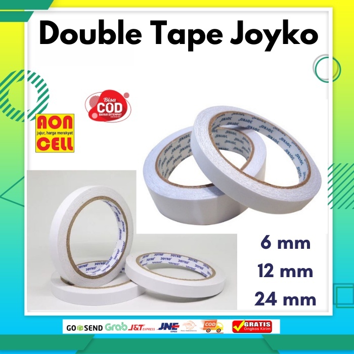 Jual double tape joyko 6mm 6 mm 12mm 12 mm 24mm 24 mm double sided tape ...