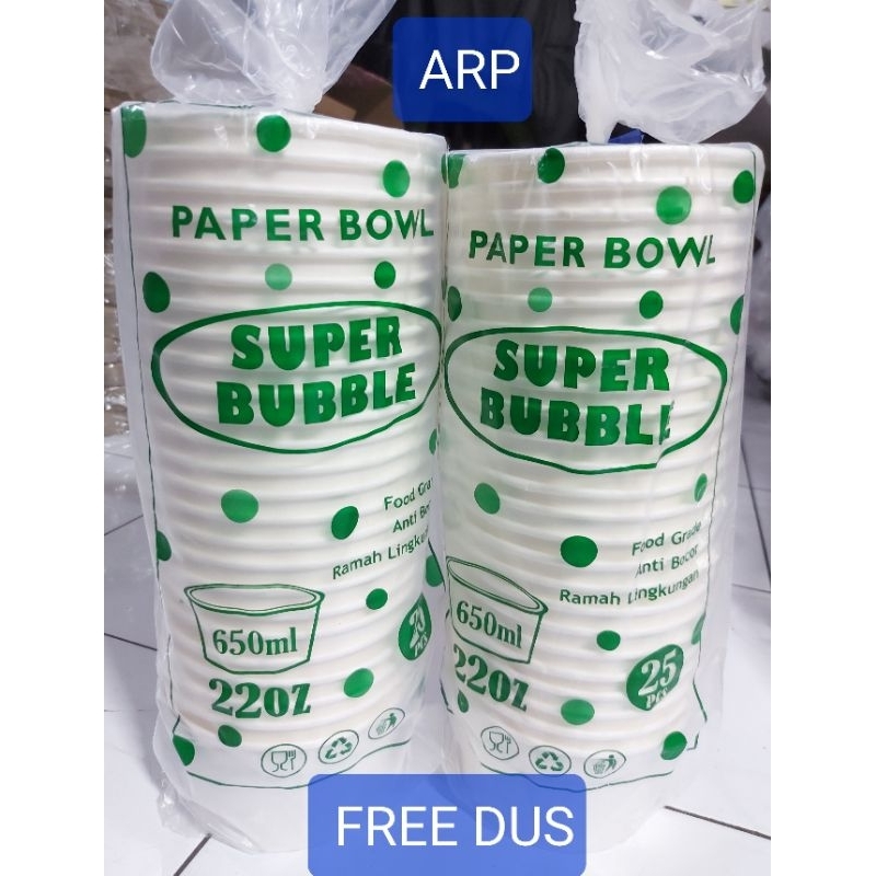 Jual paperbowl 650ml S BUBBLE HARGA MANGKOK SAJA/mangkok paper 650ml ...