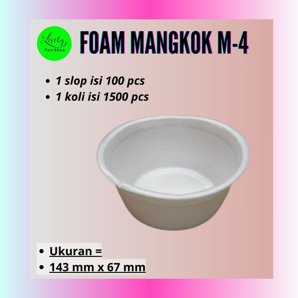 Jual Foam Mangkok M-4 isi 100 pcs/styrofoam/sterofoam/gabus | Shopee ...