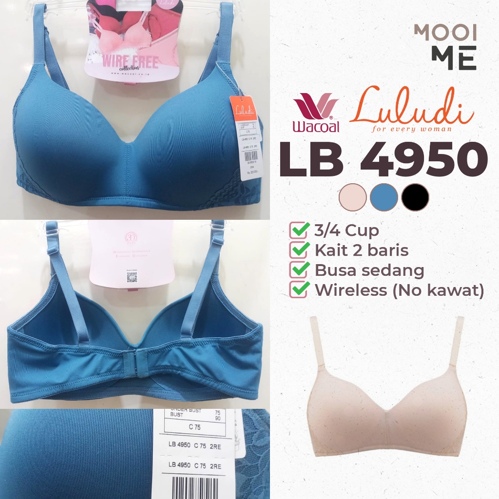 Jual Luludi LB 4950 Bra 3/4 Cup Wireless (Tanpa Kawat) Busa Sedang ...