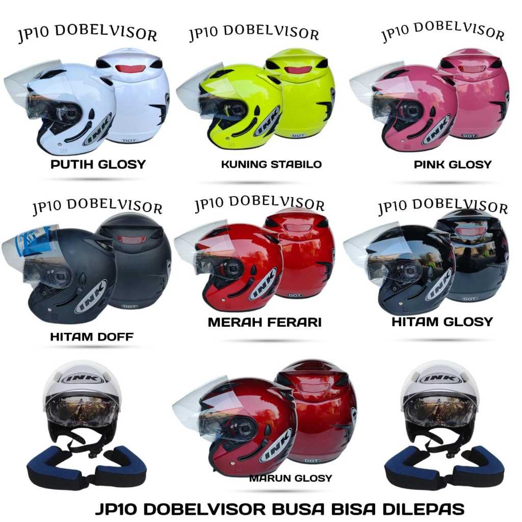Jual HELM SNI CENTRO MODEL DOUBLE VISOR JP10 | Shopee Indonesia