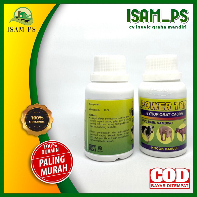 Jual Power Top Obat Cacing cair sapi kambing babi 120 ml | Shopee Indonesia