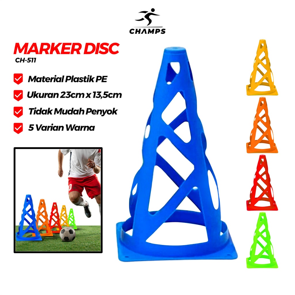 Jual Cone Kerucut Marker Latihan Cone Alat Olahraga untuk Futsal Skate ...