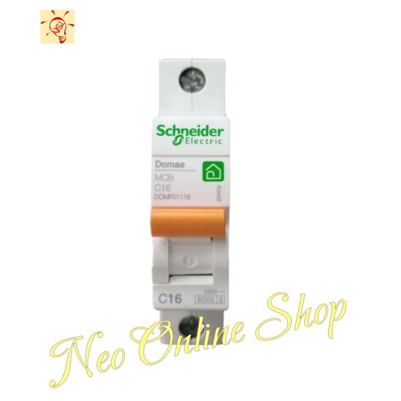 Jual MCB Schneider New Domae 16A 1P 6Ka Original (16 Ampere 1 Phase) | Shopee Indonesia