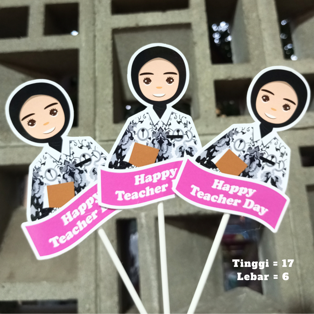 Jual [ PREMIUM ] HARI GURU Teachers Day Topper Kue Hiasan Buket Tumpeng ...