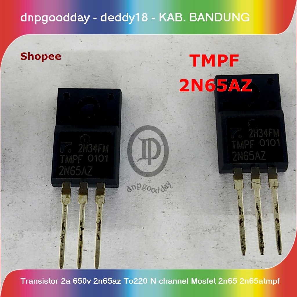 Jual transistor 2a 650v 2n65az to220 n-channel mosfet 2n65 2n65a tmpf ...