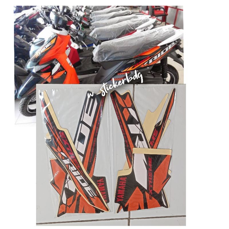 Jual Striping Stiker Yamaha X-Ride X Ride 2014 2015 Oren Hitam | Shopee ...