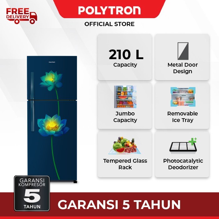 Jual POLYTRON KULKAS PRB-217PR 2 PINTU 210 LITER | Shopee Indonesia