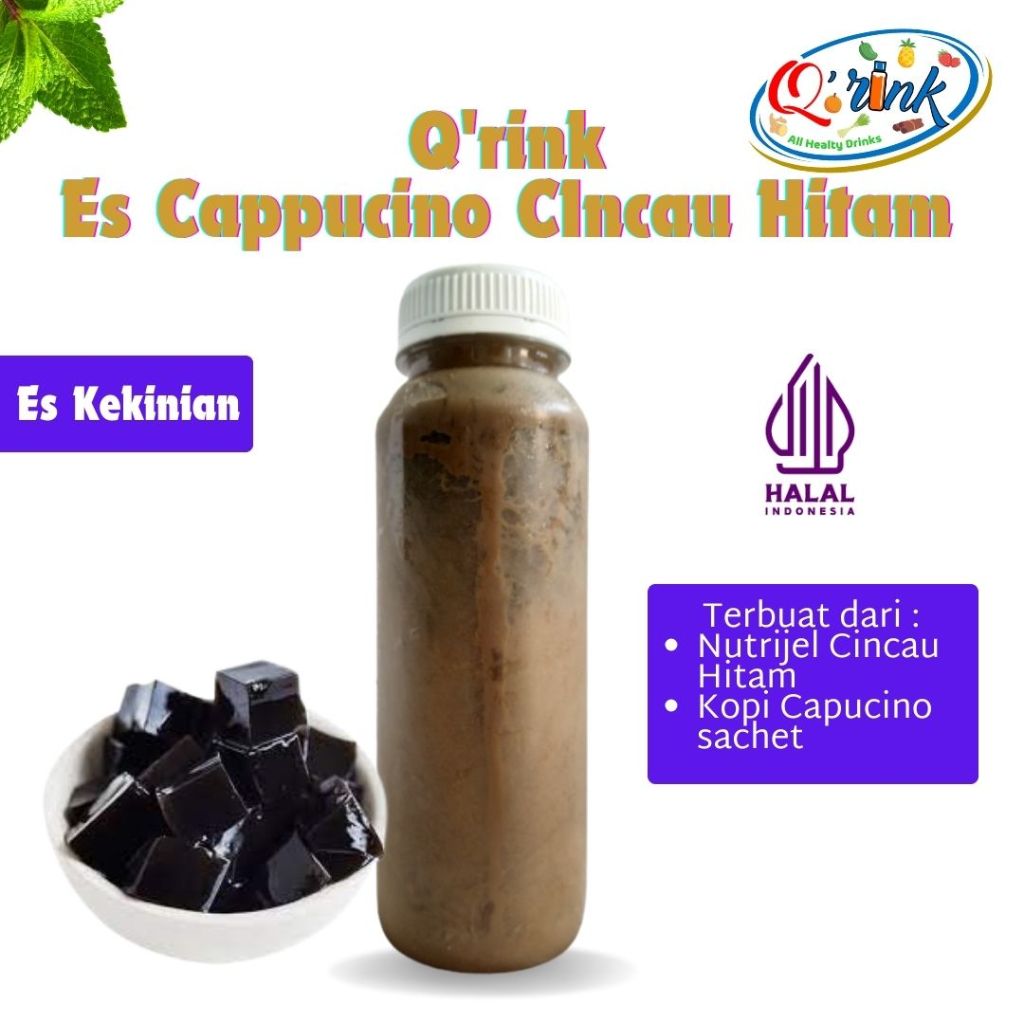 Jual Qrink Es Capucino Cincau Hitam Jelly-Es Kekinian Nutrijel Sehat ...