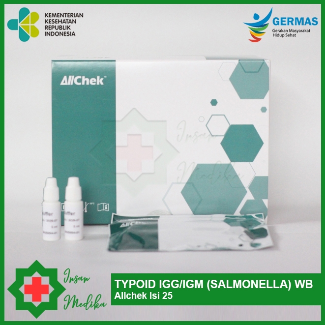 Jual Typoid IgG IgM (Salmonella) Cassette Allchek Isi 25 | Shopee Indonesia