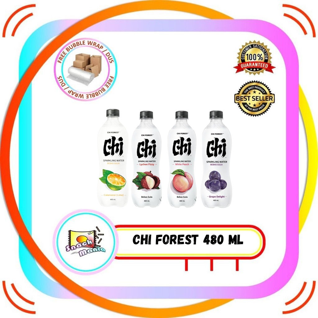 Jual CHI FOREST Sparkling Water Lychee | Peach | Lime | Grape 480 ml Bebas Gula | Shopee Indonesia