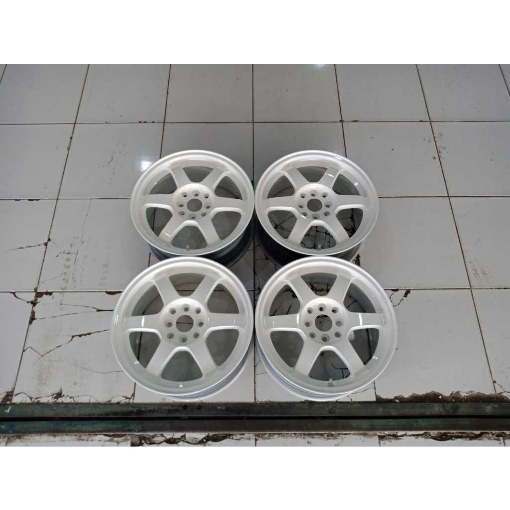 Jual pelek racing te37 ring 16 baut 4x100/114 putih cocok untuk avanza ...