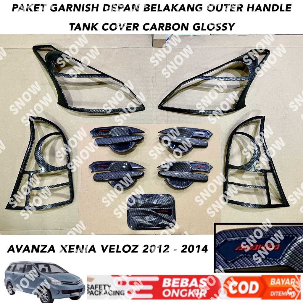 Jual Paket Garnish Depan Belakang Outer Handle Tank Cover Avanza Xenia Veloz 2012 2013 2014 ...