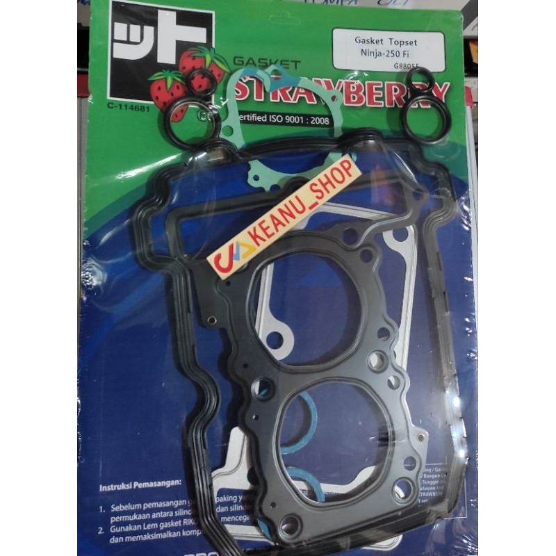 Jual (KEANU) PAKING TOP SET NINJA 250 FI INJEKSI GASKET TOP SET NINJA ...