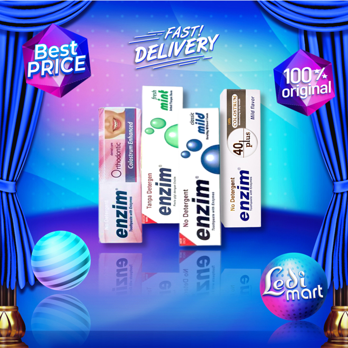 Jual Enzim Toothpaste 63gr | Fresh Mint Mild | 40 Plus | Orthodontic ...