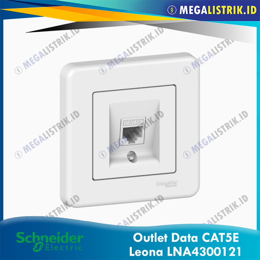 Jual SCHNEIDER STOP KONTAK DATA CAT5E LEONA LNA4300121 / SOCKET OUTLET LAN CAT5 / RJ45 CAT 5 ...