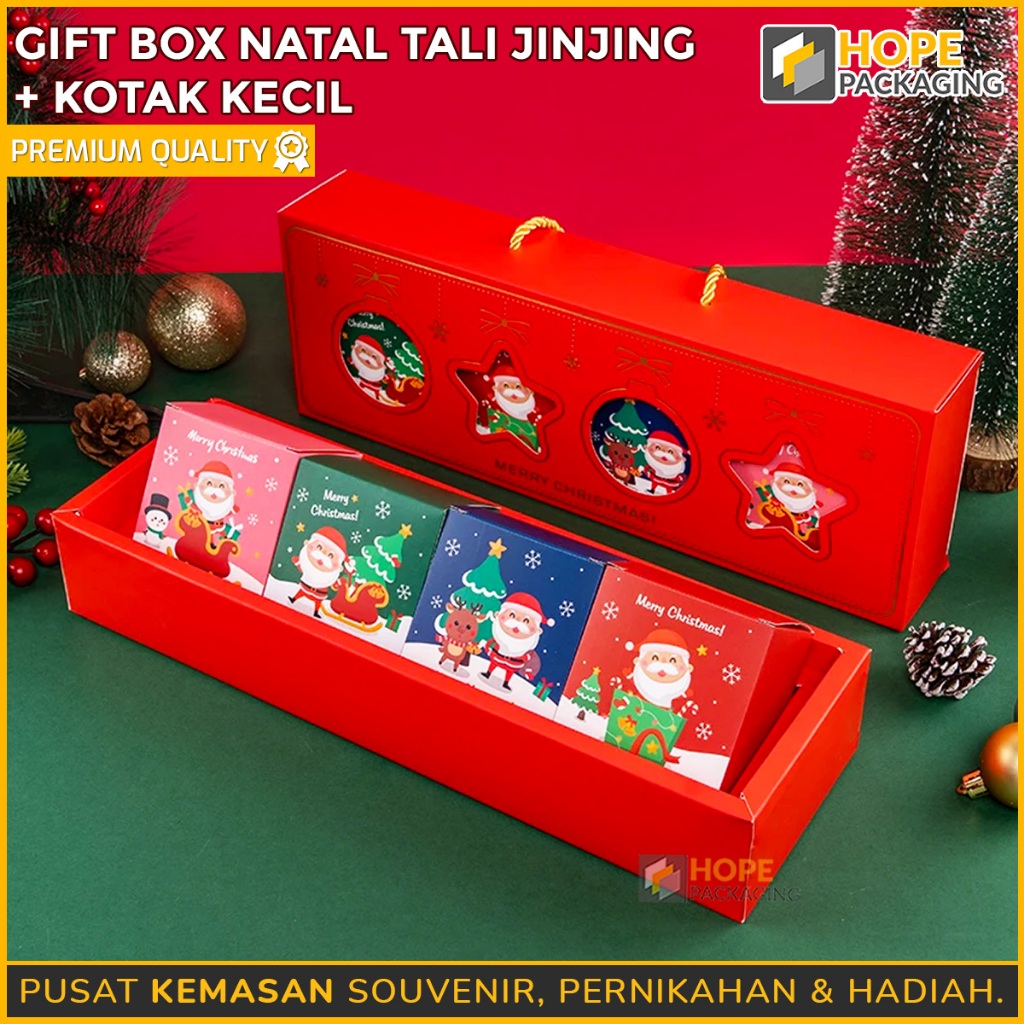 Jual Gift Box Natal + Tali + Kotak Kecil / Kotak Hadiah Natal / Kotak ...
