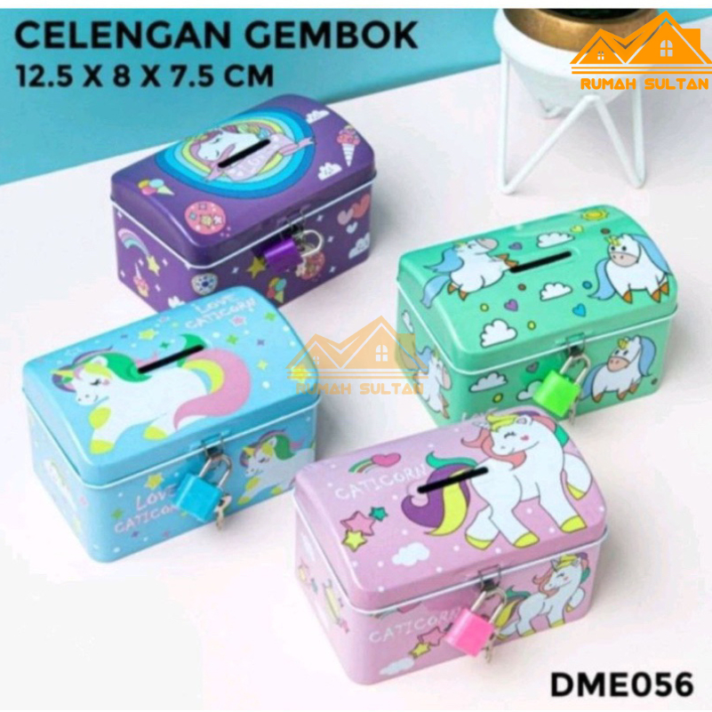 Jual RST Celengan Kaleng Kunci Saving Box Tempat Penyimpanan Uang Motif ...