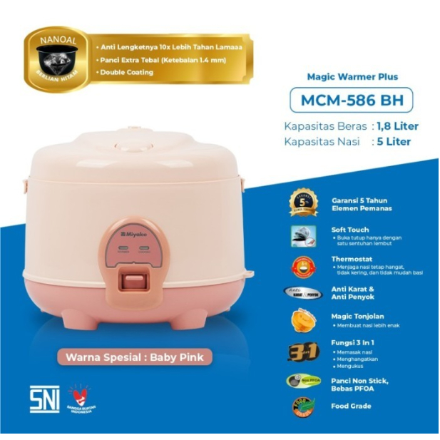 Jual Miyako Rice Cooker 1.8L Magicom 3in1 Magic Com MCM 586BH 586 BH ...