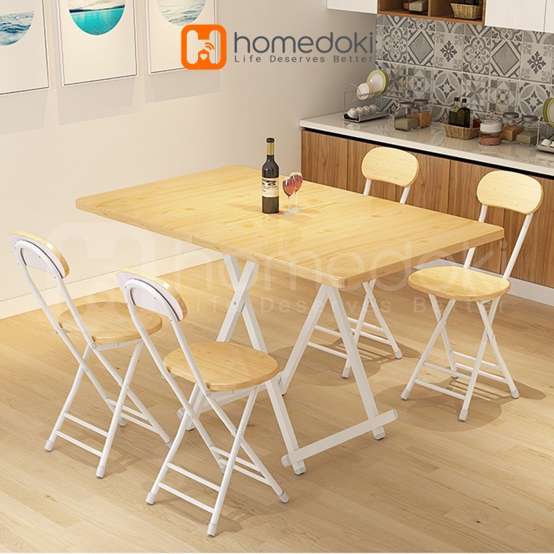 Jual Homedoki Meja Lipat Kayu / Meja Lipat minimalis / Meja Makan Lipat | Shopee Indonesia
