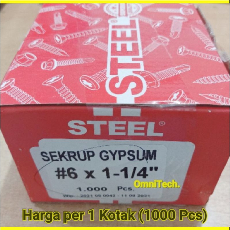 Jual "1 Kotak" Drywall Screw Sekrup Gipsum Gypsum Hitam 6x1-1/4" ( 6 x ...
