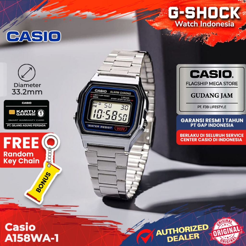 Jual Casio Jam Tangan Original General A158WA-1DF a158 | Shopee Indonesia