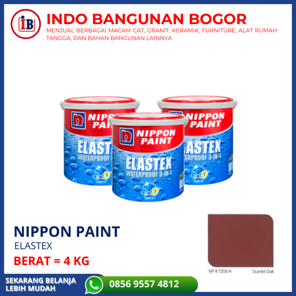 Jual NIPPON ELASTEX GALON 4KG/CAT TEMBOK PELAPIS ANTI BOCOR | Shopee ...